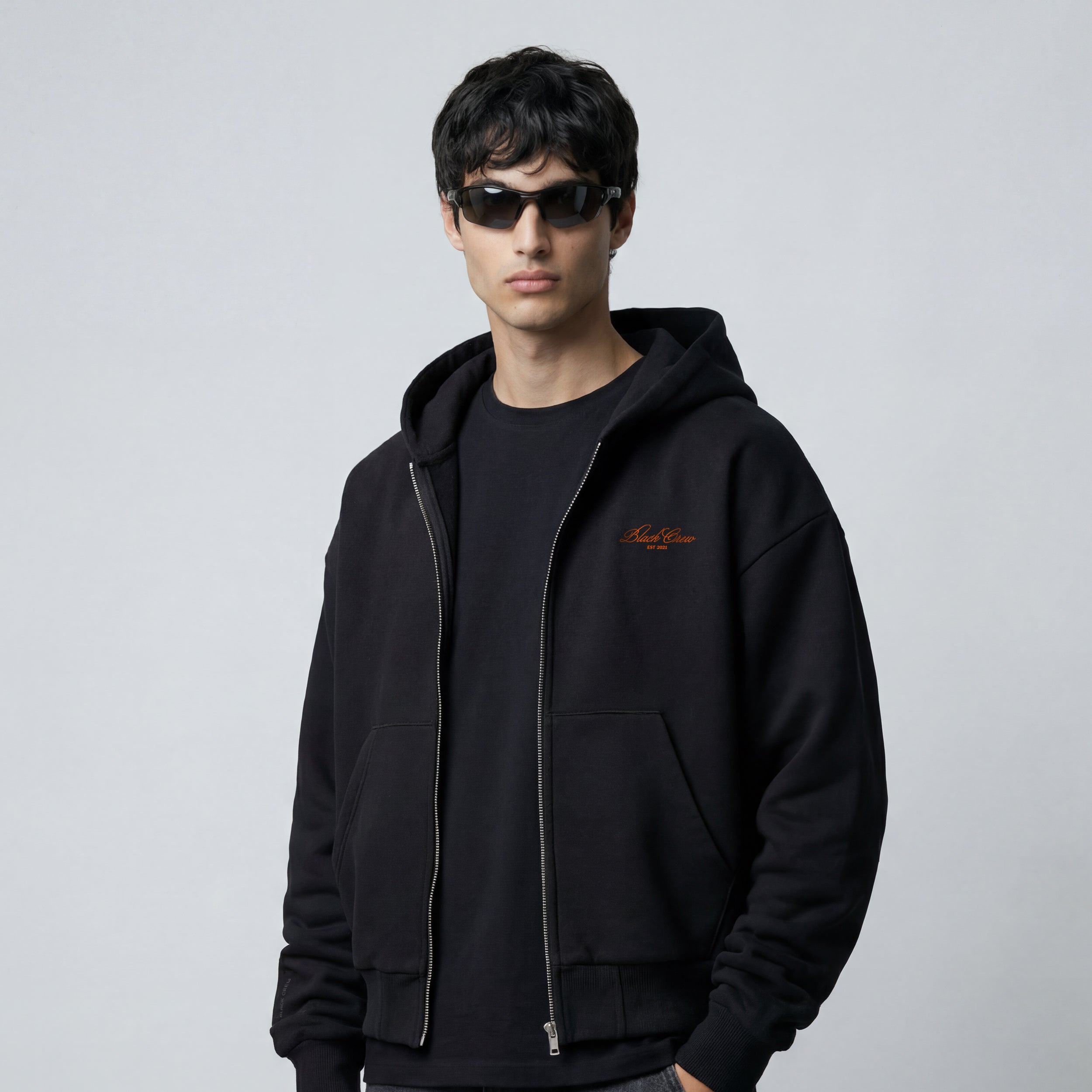 Script Premium Basic Zip-up Hoodie - Black – Black Crew